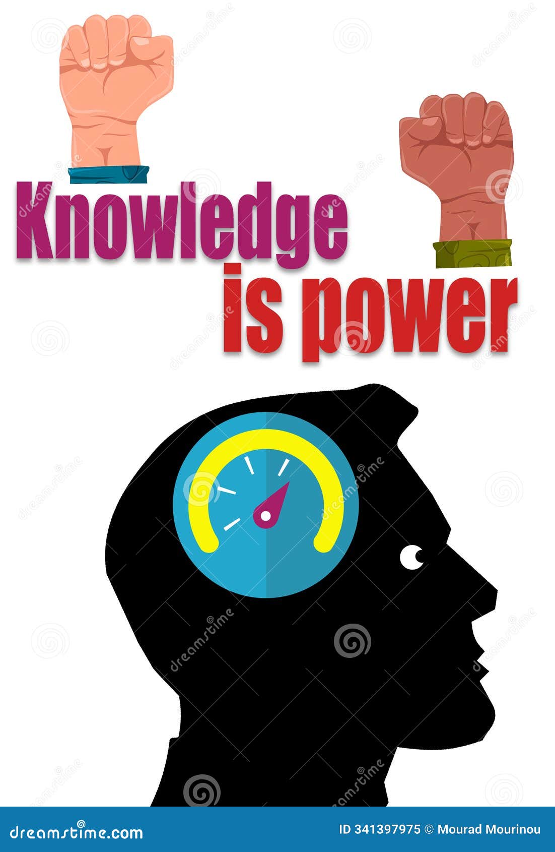 Knowledge is Power: Inspiring Illustration Stock Illustration ...