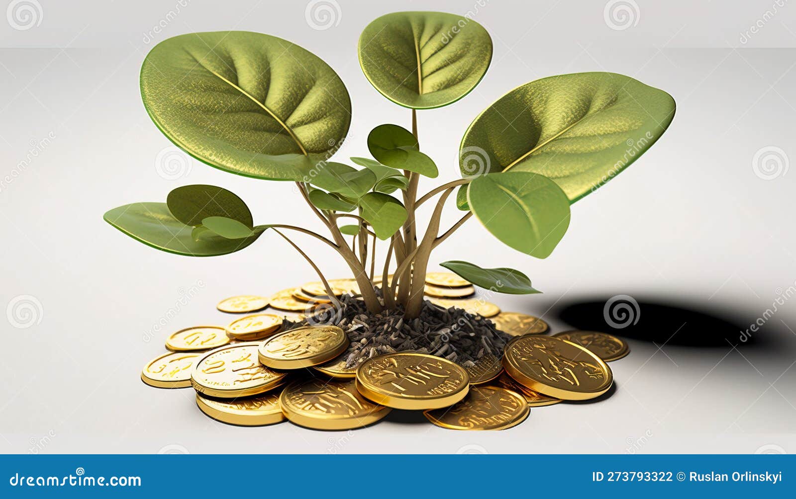 Money Sprouts: a Symbol of Financial Growth and Success - Ai Generated ...
