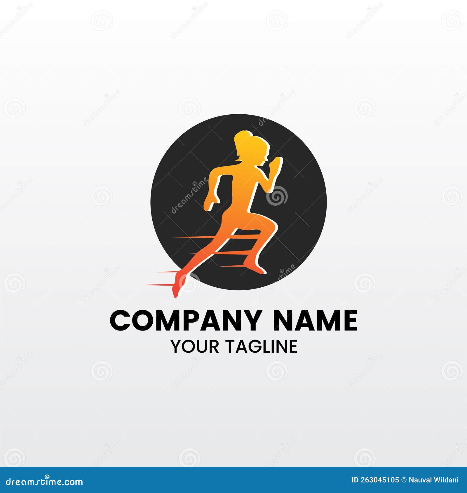 Inspiring Minimalist Woman Run Logo Template Stock Vector ...