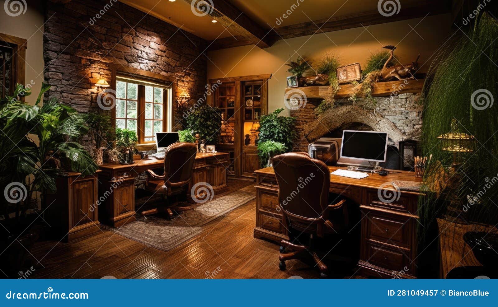Inspiring Office Interior Design Rustic Style Generative AI AIG 31 ...