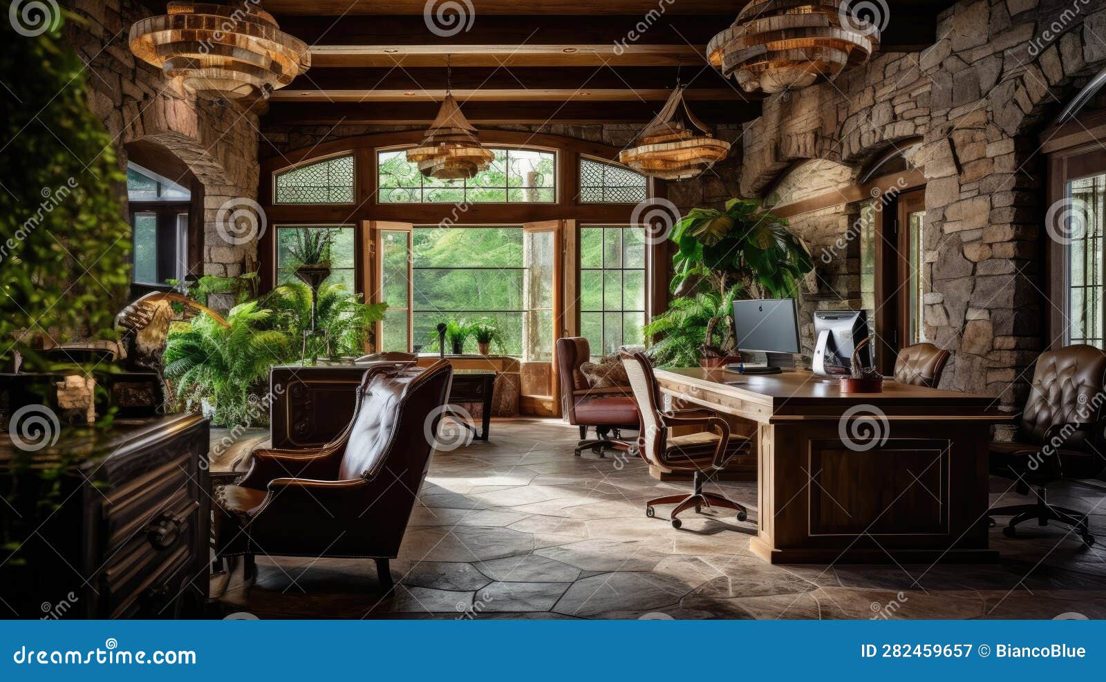 Inspiring Office Interior Design Rustic Style Generative AI AIG 31 ...