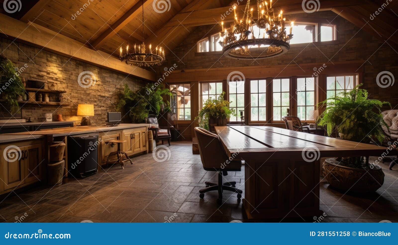 Inspiring Office Interior Design Rustic Style Generative AI AIG 31 ...