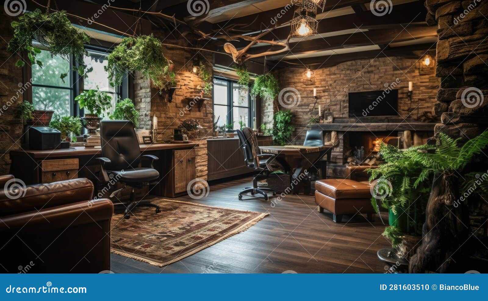 Inspiring Office Interior Design Rustic Style Generative AI AIG 31 ...