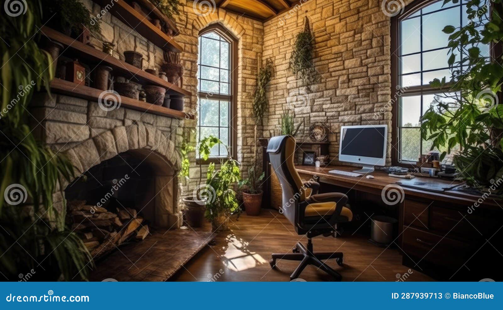Inspiring Office Interior Design Rustic Style Generative AI AIG 31 ...