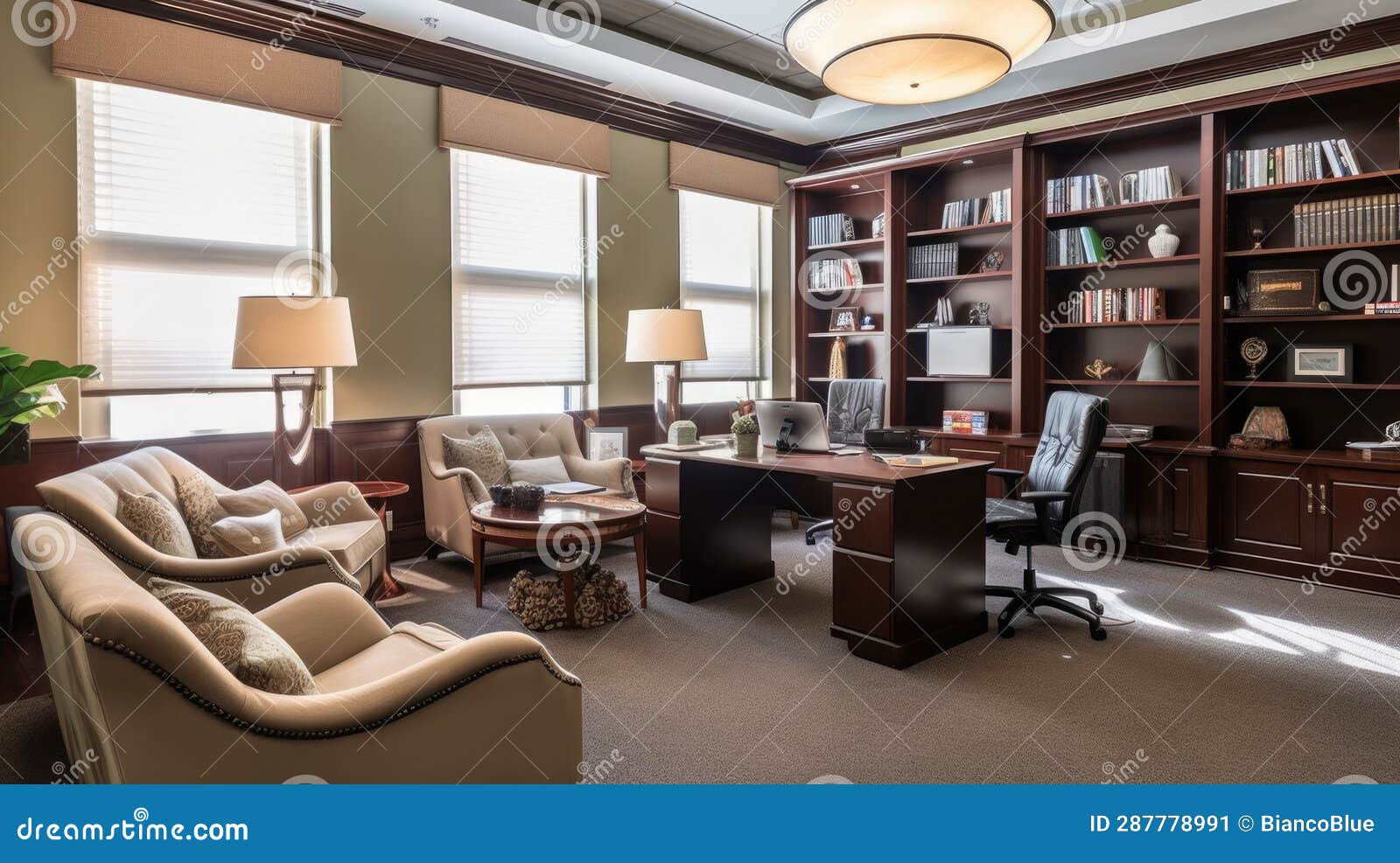 Inspiring Office Interior Design Transitional Style Generative AI AIG ...