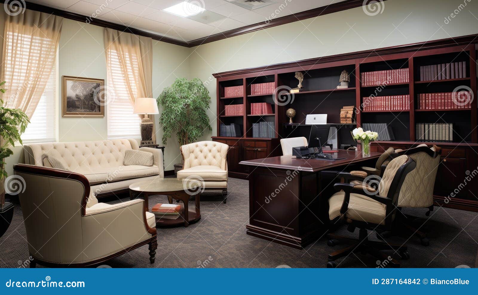 Inspiring Office Interior Design Transitional Style Generative AI AIG ...