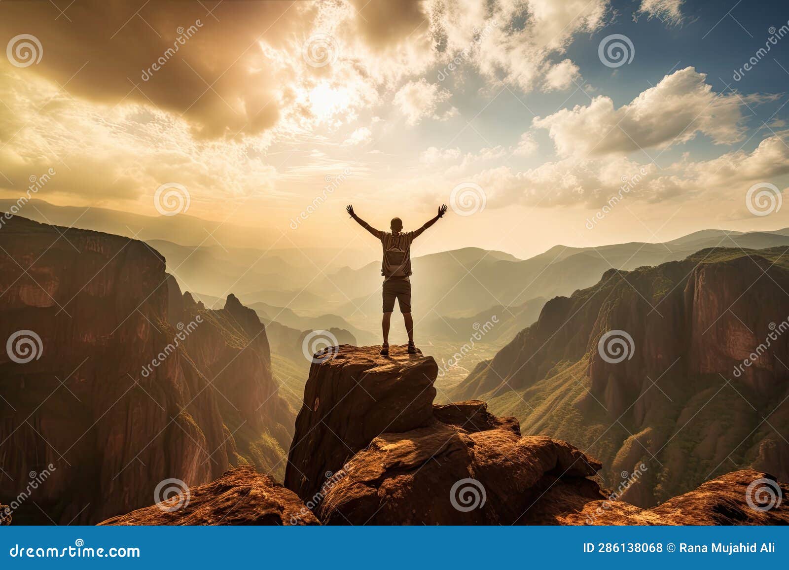 Inspiring Hiker Silhouette, Friends Conquer The Mountain Summit, AI ...