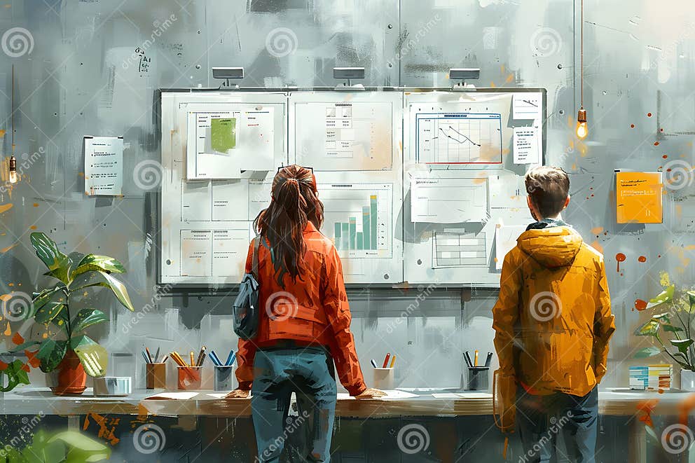Inspiring Teamwork: Humans Gather Around Flip Chart for Innovative ...