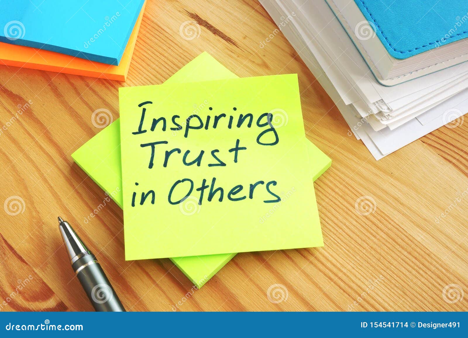 Inspiring Trust in Others Written by Hand on a Page. Work in Team ...