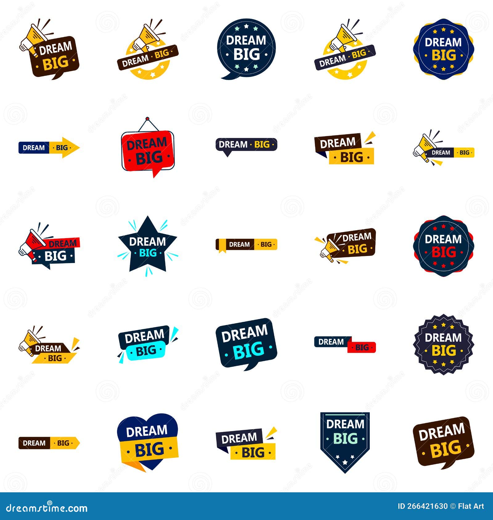 25 Inspiring Vector Designs To Help You Dream Big Stock Vector ...