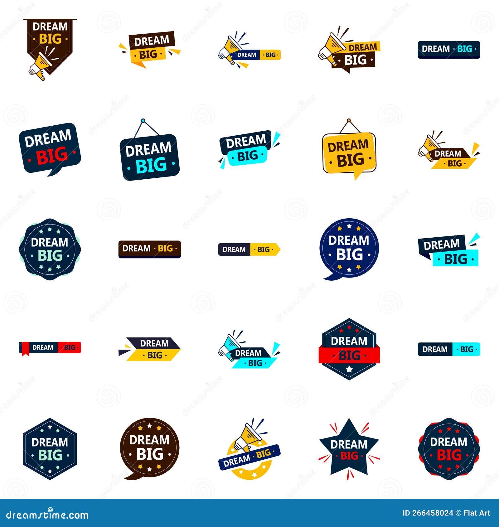 25 Inspiring Vector Designs To Help You Dream Big Stock Vector ...