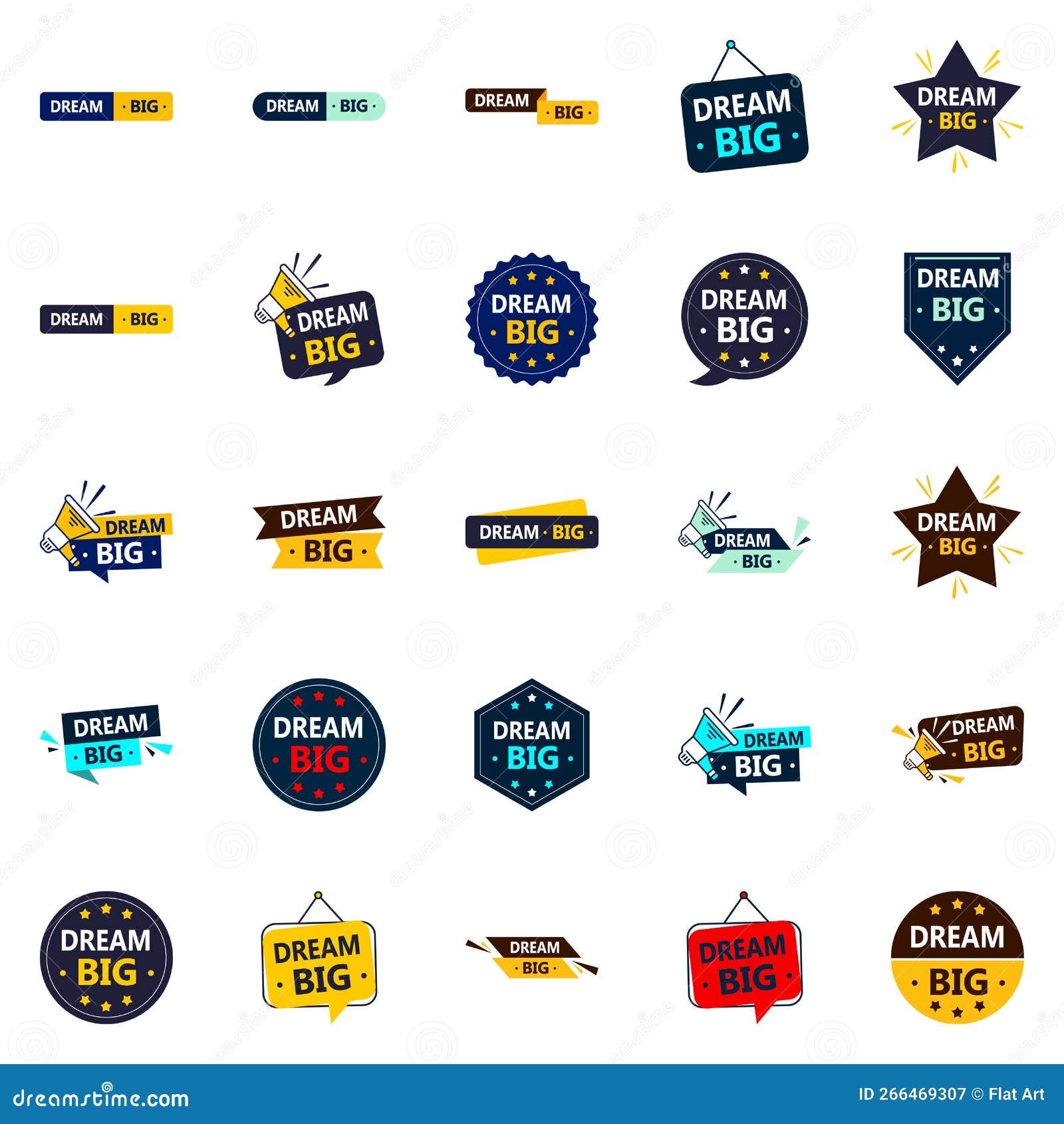 25 Inspiring Vector Designs To Help You Dream Big Stock Vector ...