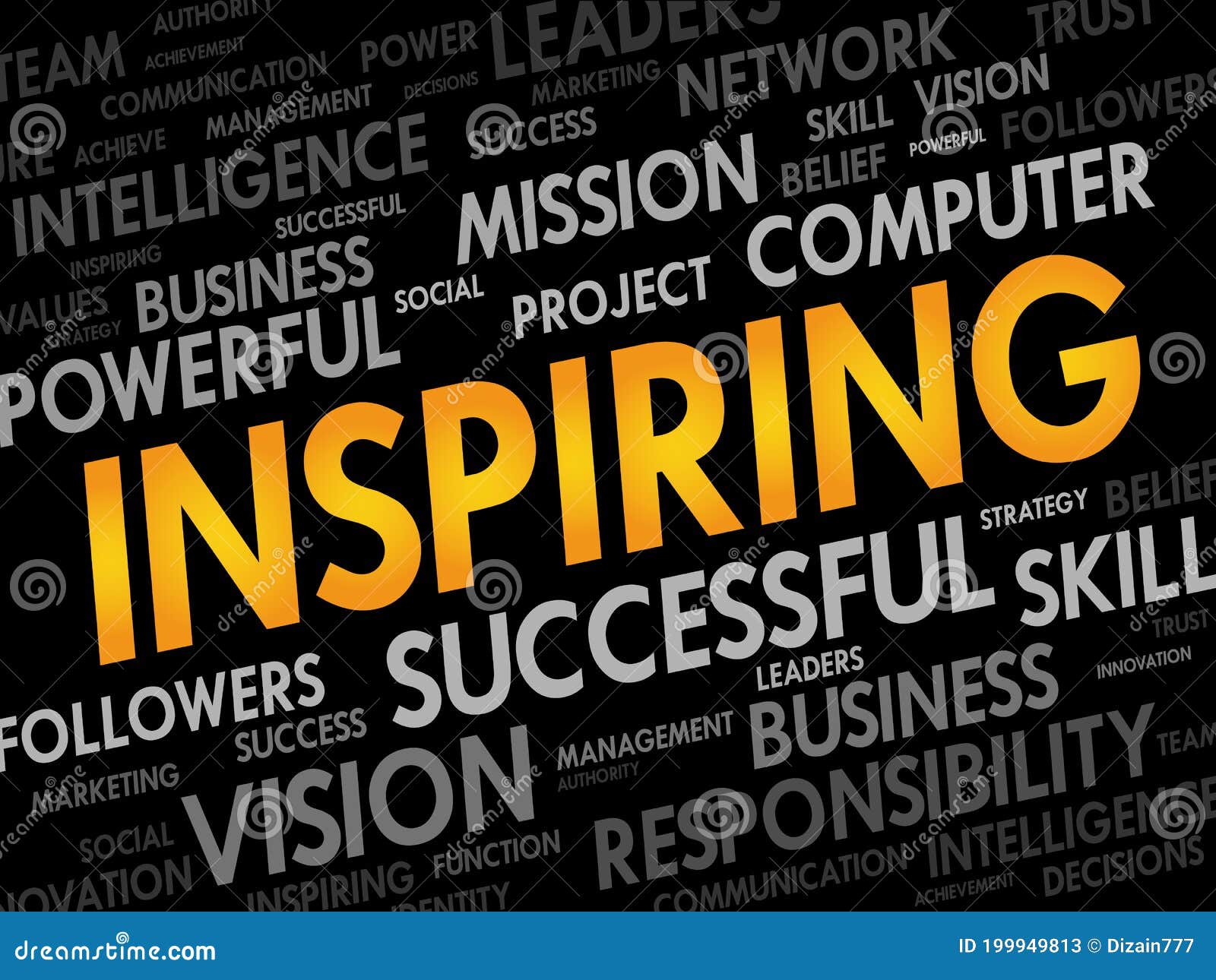 INSPIRING word cloud stock illustration. Illustration of creativity ...