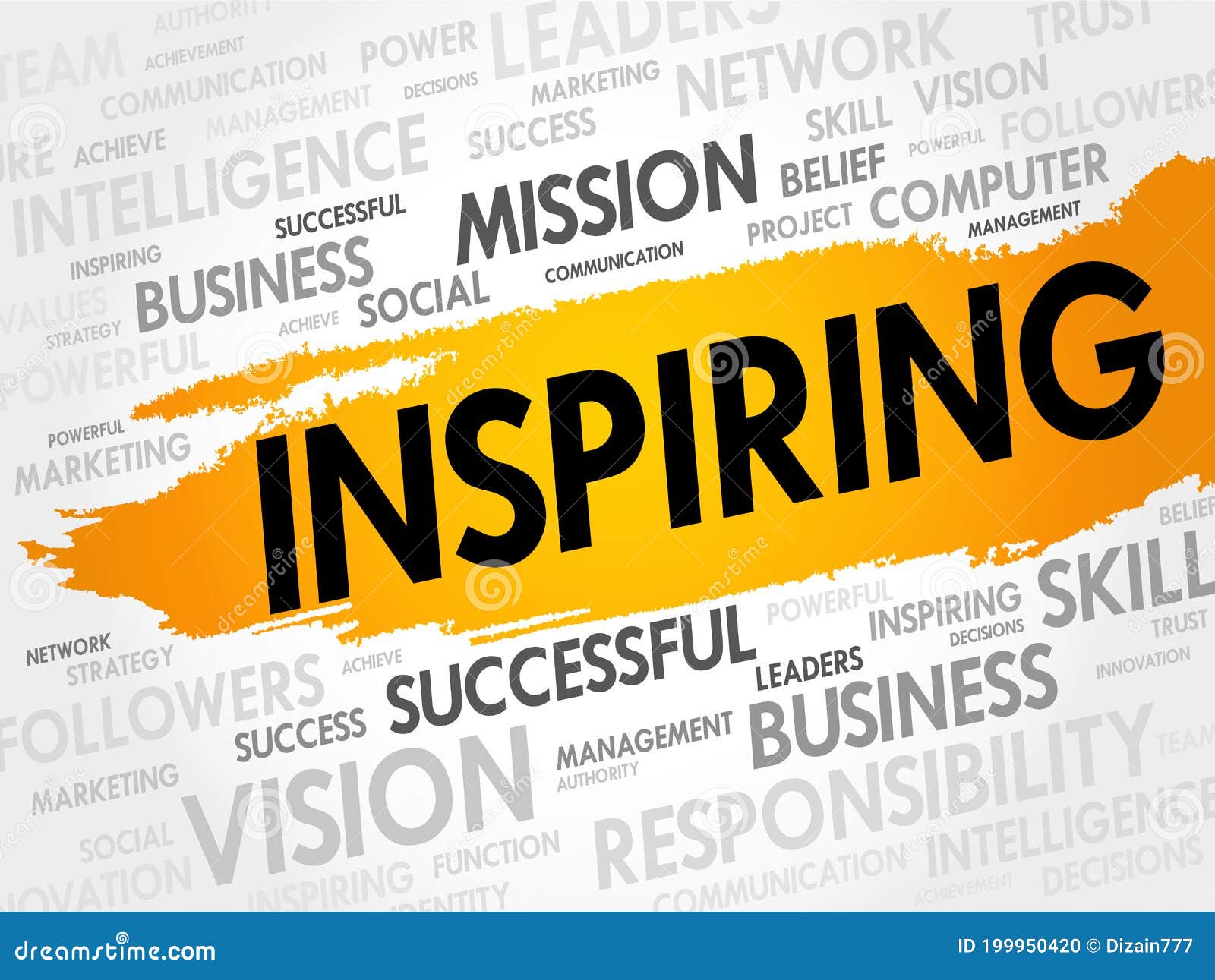 INSPIRING word cloud stock illustration. Illustration of leadership ...