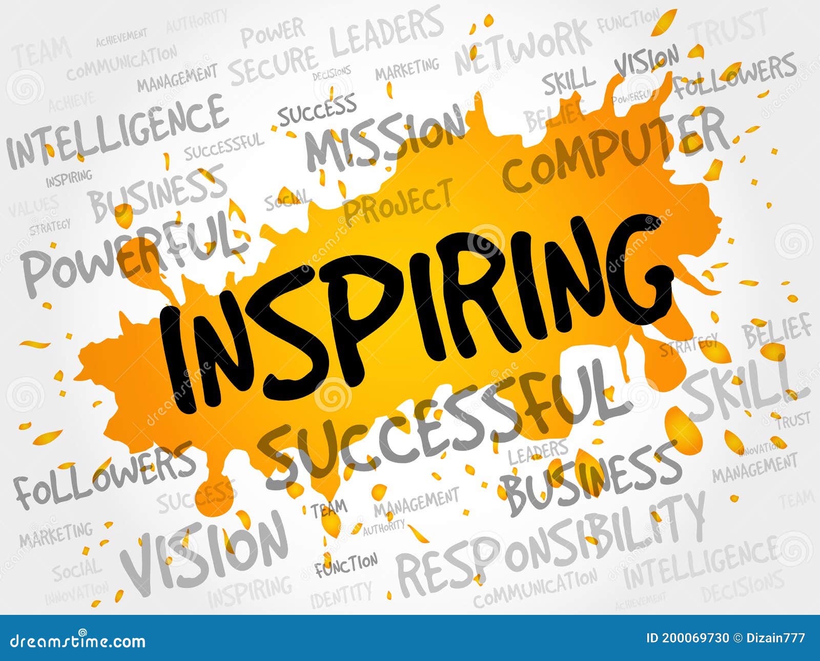 INSPIRING word cloud stock illustration. Illustration of collage ...