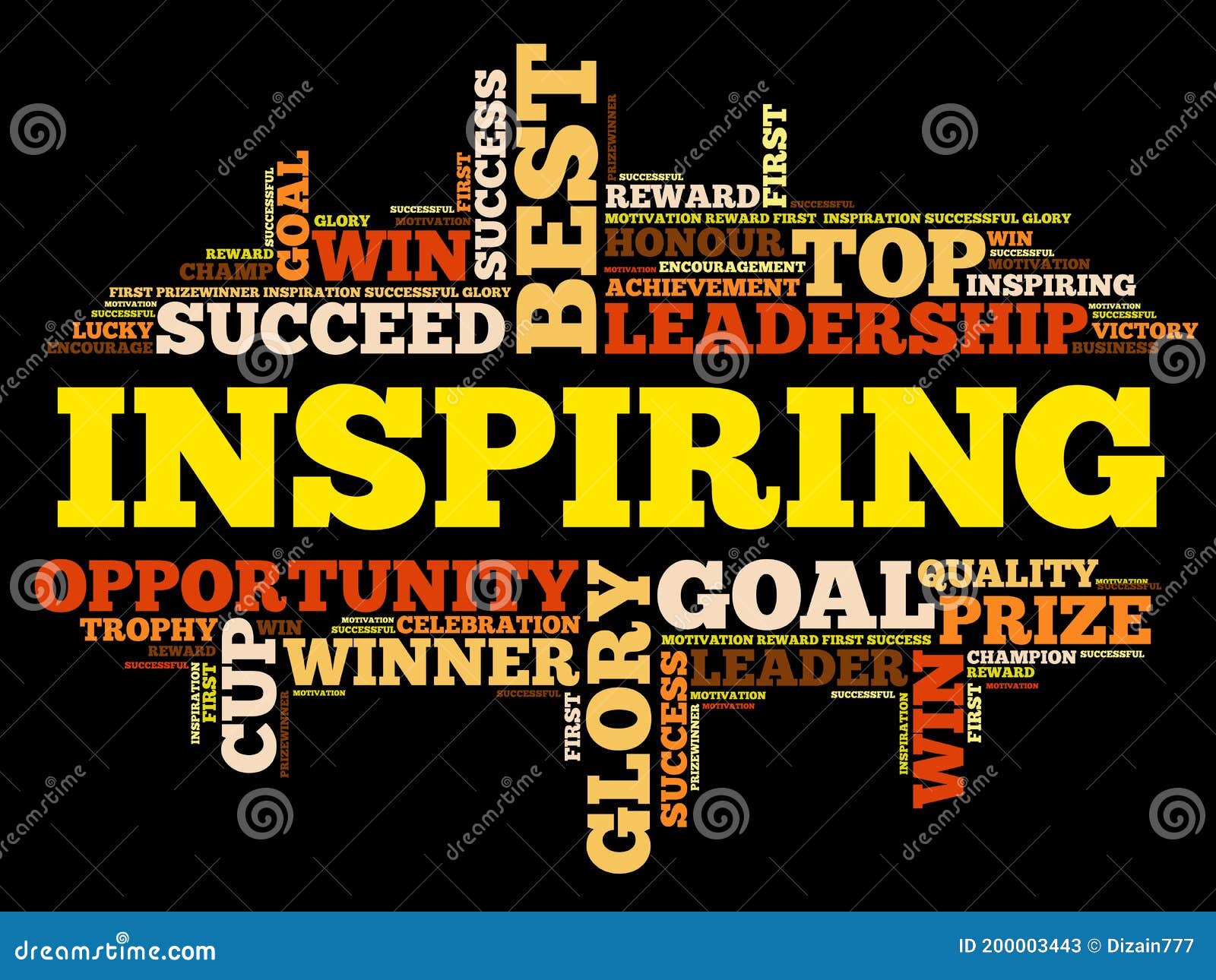 Inspiring word cloud stock illustration. Illustration of inspire ...