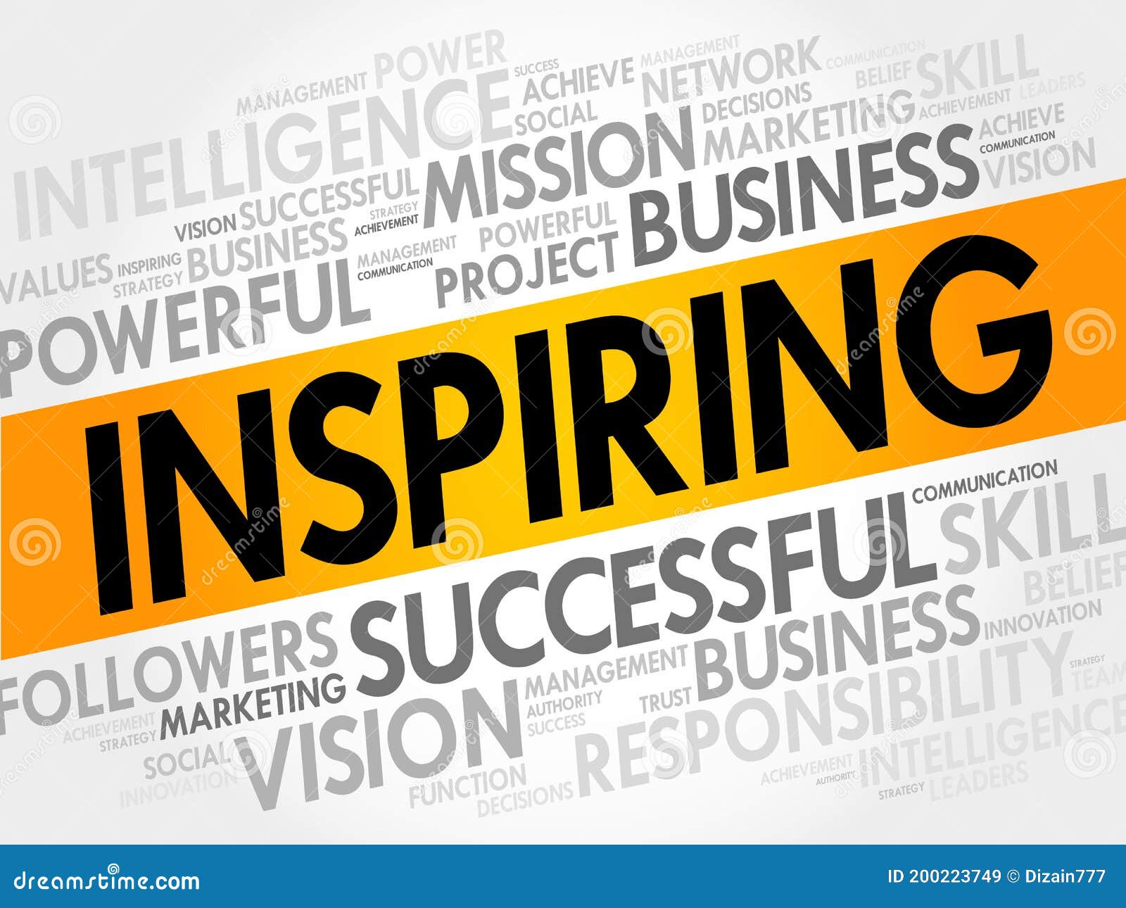 INSPIRING word cloud stock illustration. Illustration of cloud - 200223749