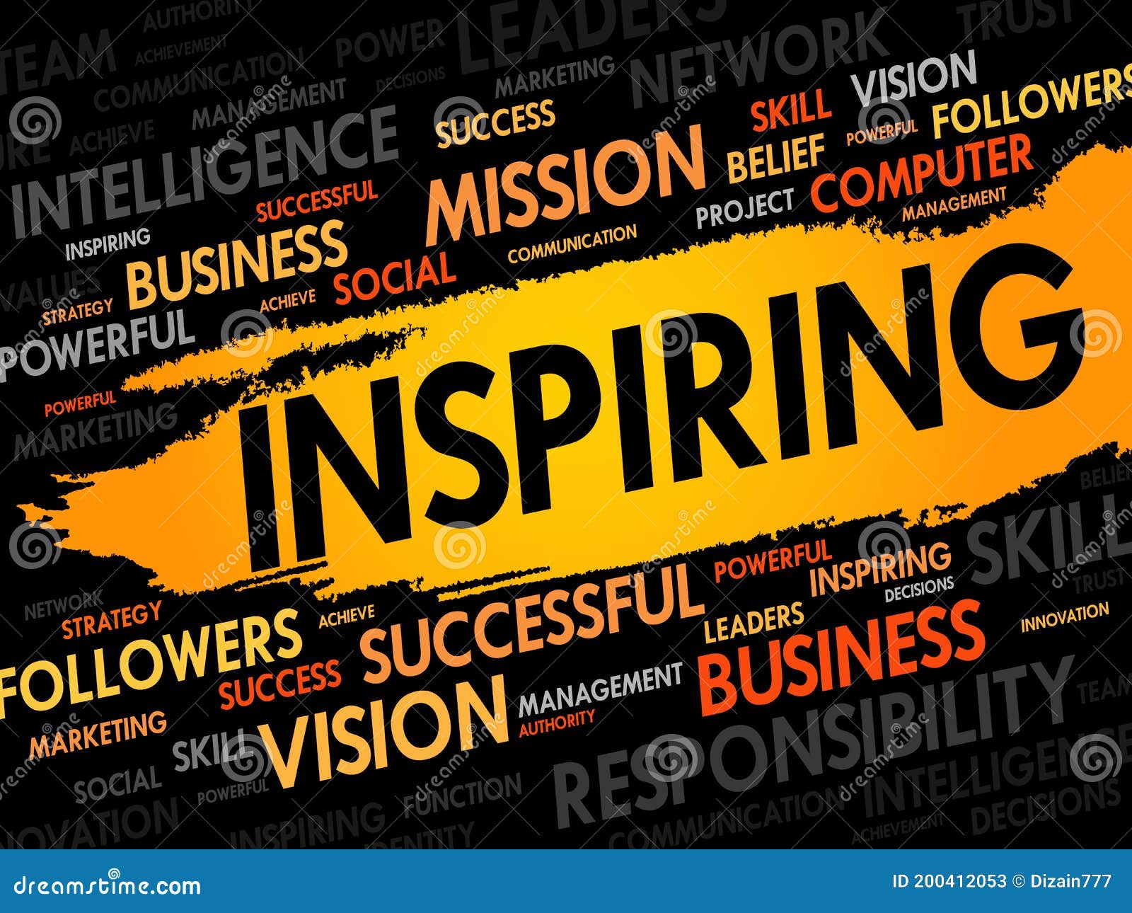 INSPIRING word cloud stock illustration. Illustration of concept ...