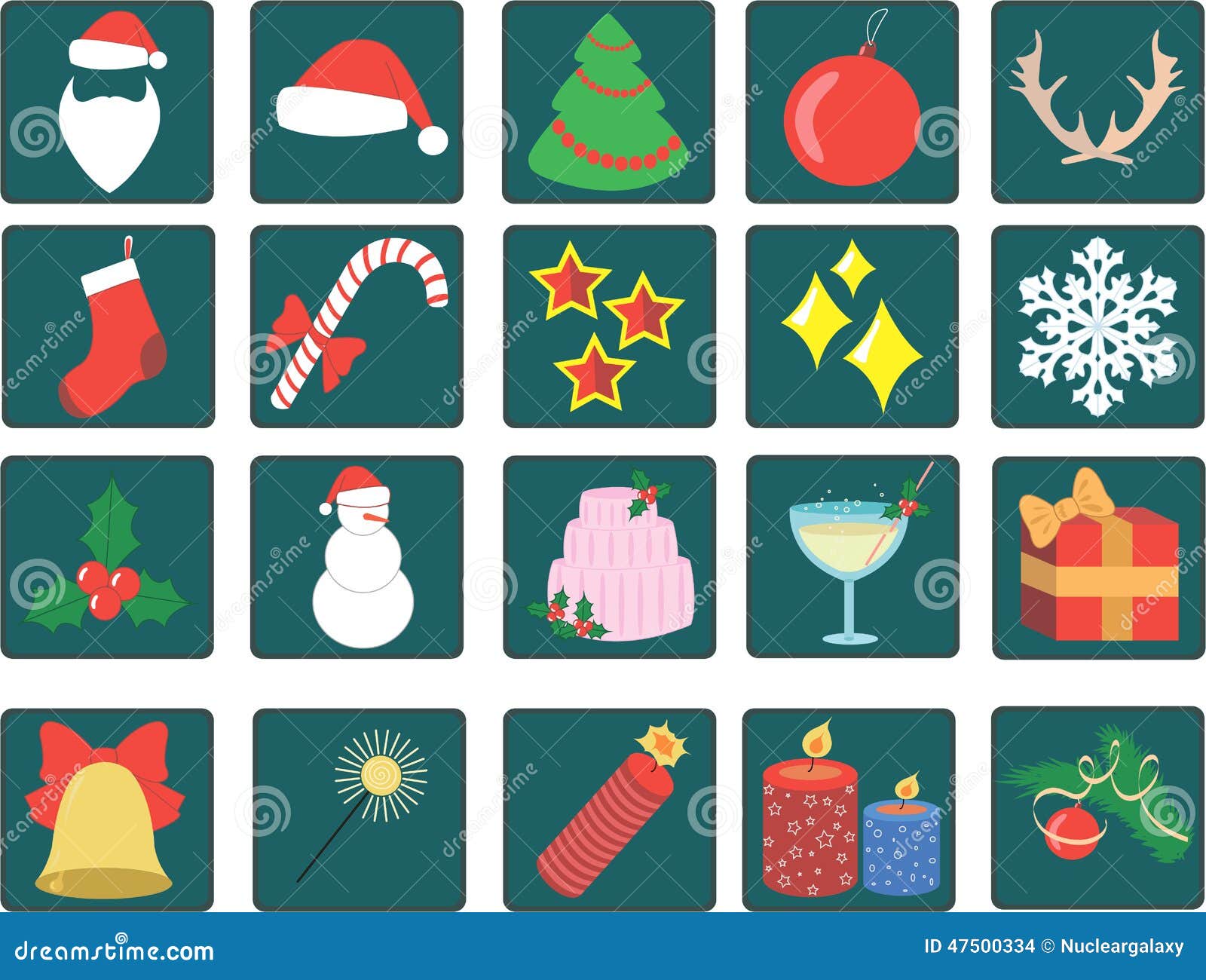 Inställda julsymboler vektor illustrationer. Illustration av bakgrund ...