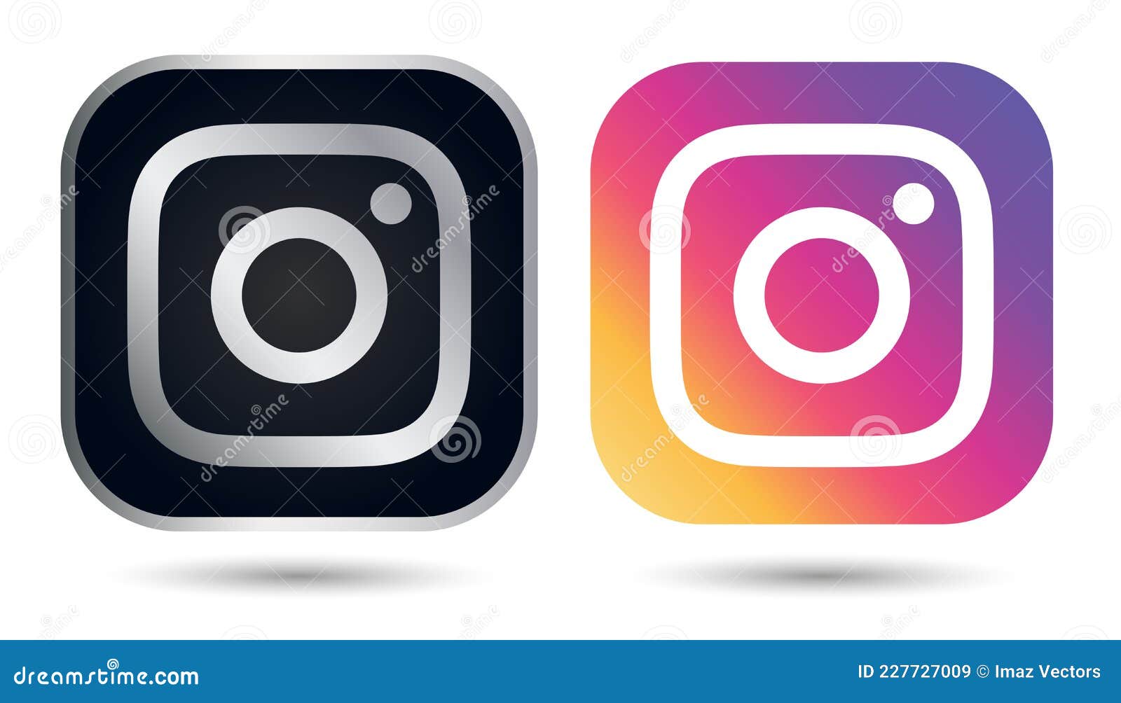 Instagram Logo with Shadow. Including Silver Luxury Design Editorial ...