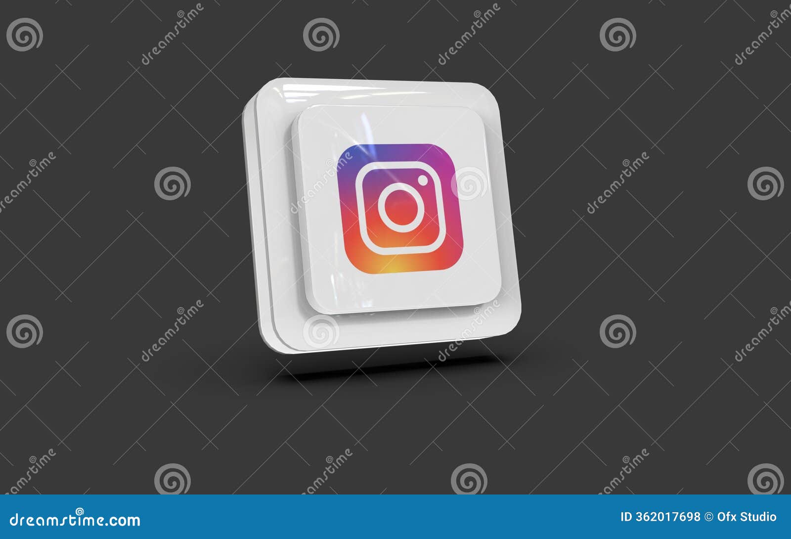Instagram App Button Rendering, Logo for Marketing Design Editorial ...