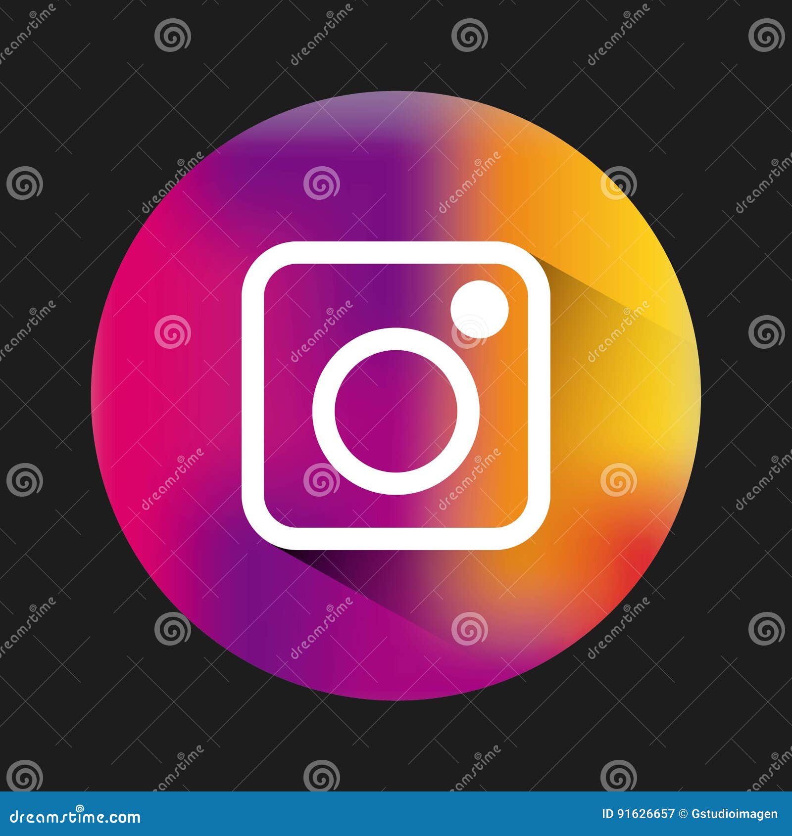 Instagram Classic Emblem Icon Editorial Photography - Illustration of ...