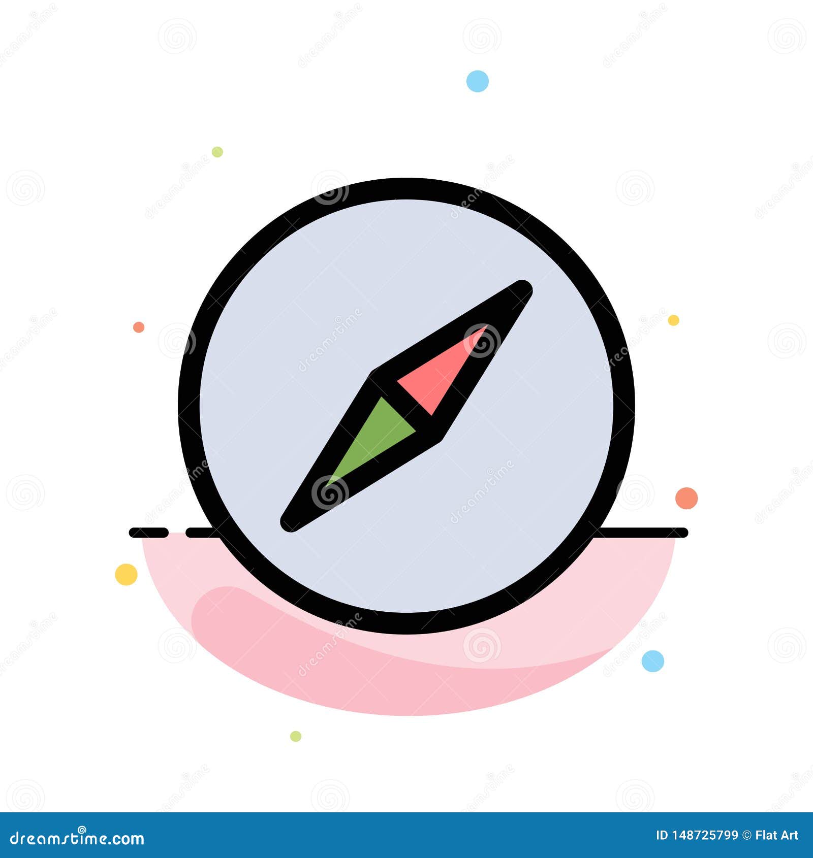 Instagram, Compass, Navigation Abstract Flat Color Icon Template Stock ...