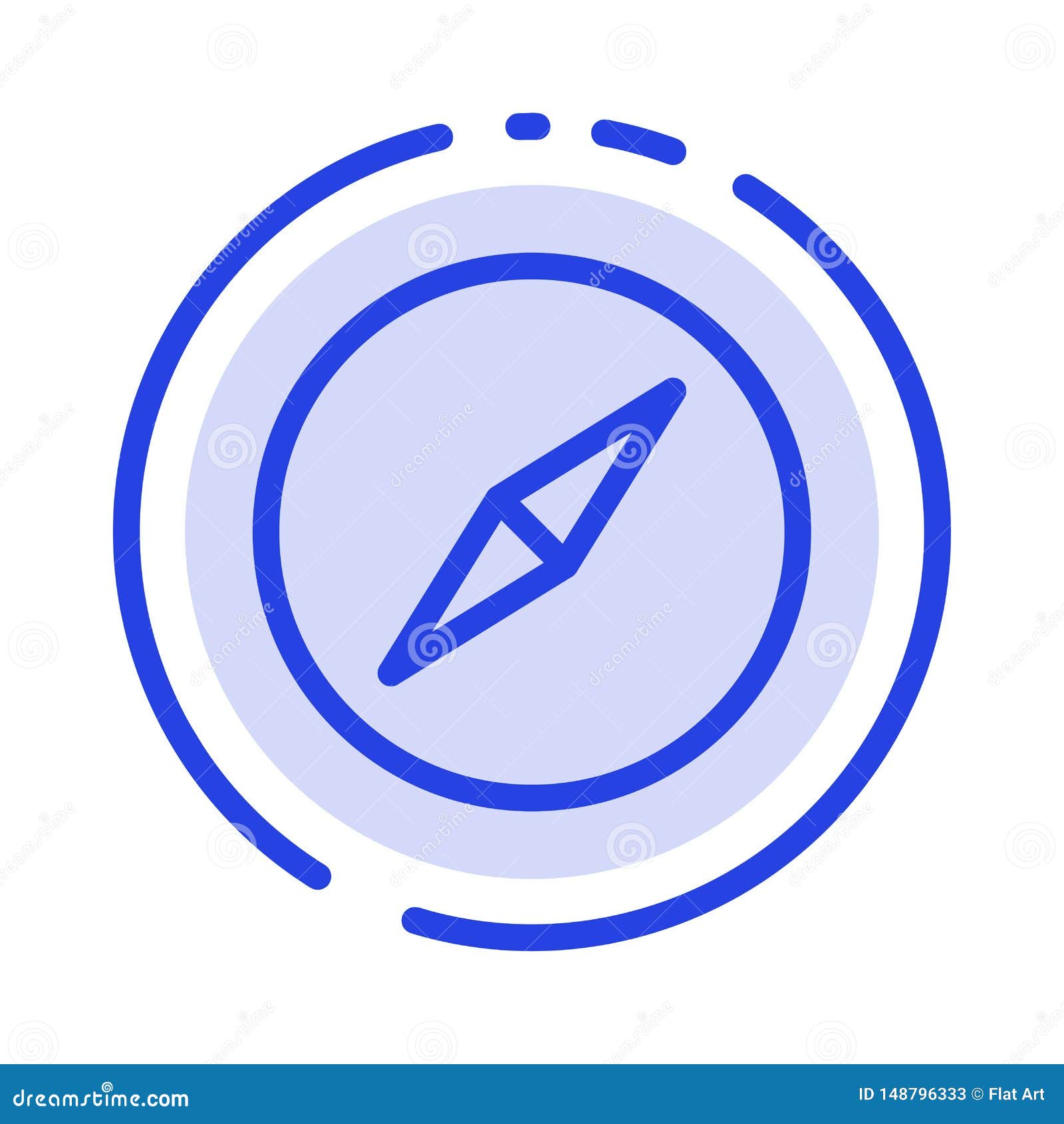 Instagram, Compass, Navigation Blue Dotted Line Line Icon Stock Vector ...