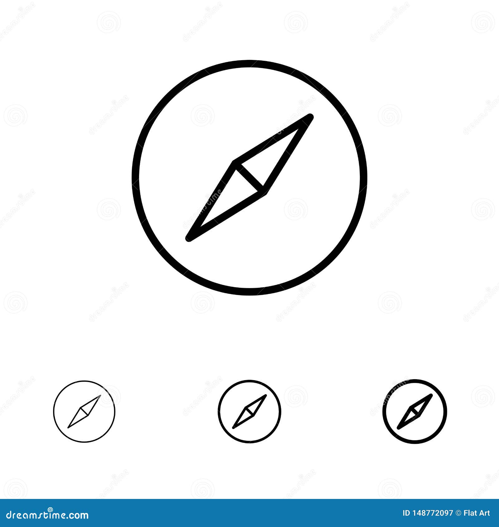 Instagram, Compass, Navigation Bold and Thin Black Line Icon Set Stock ...