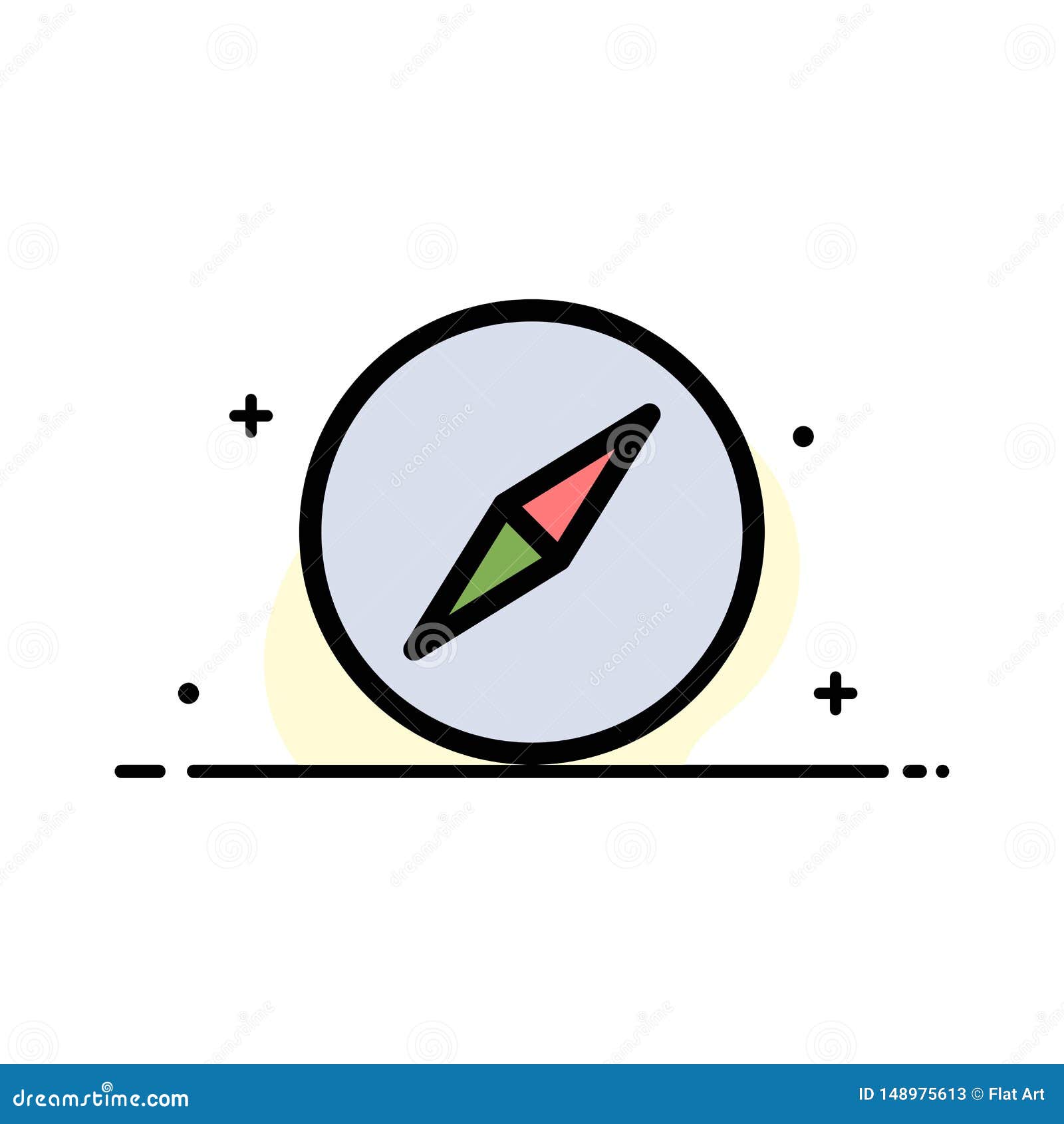 Instagram, Compass, Navigation Business Flat Line Filled Icon Vector ...