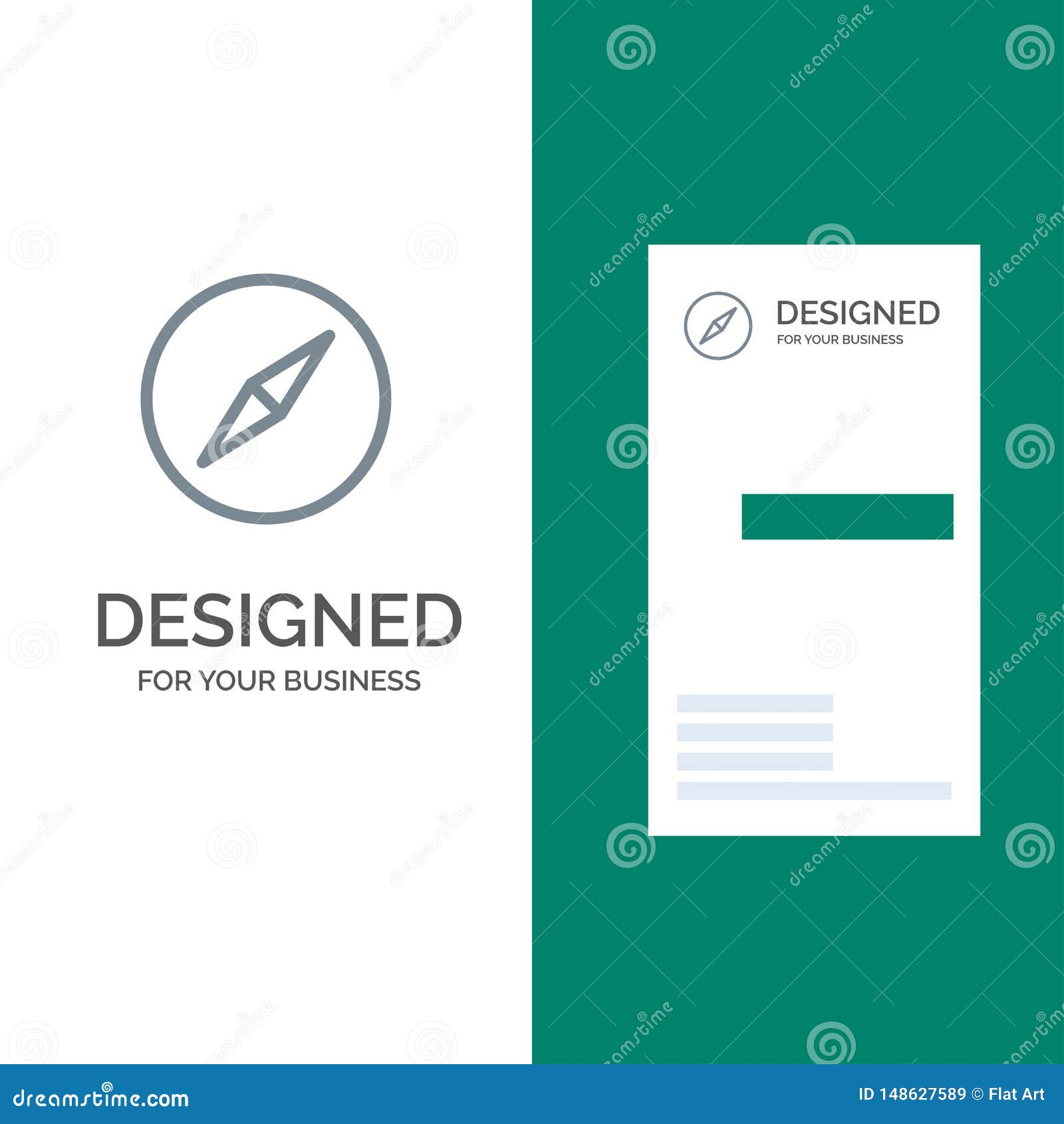Instagram, Compass, Navigation Grey Logo Design and Business Card ...