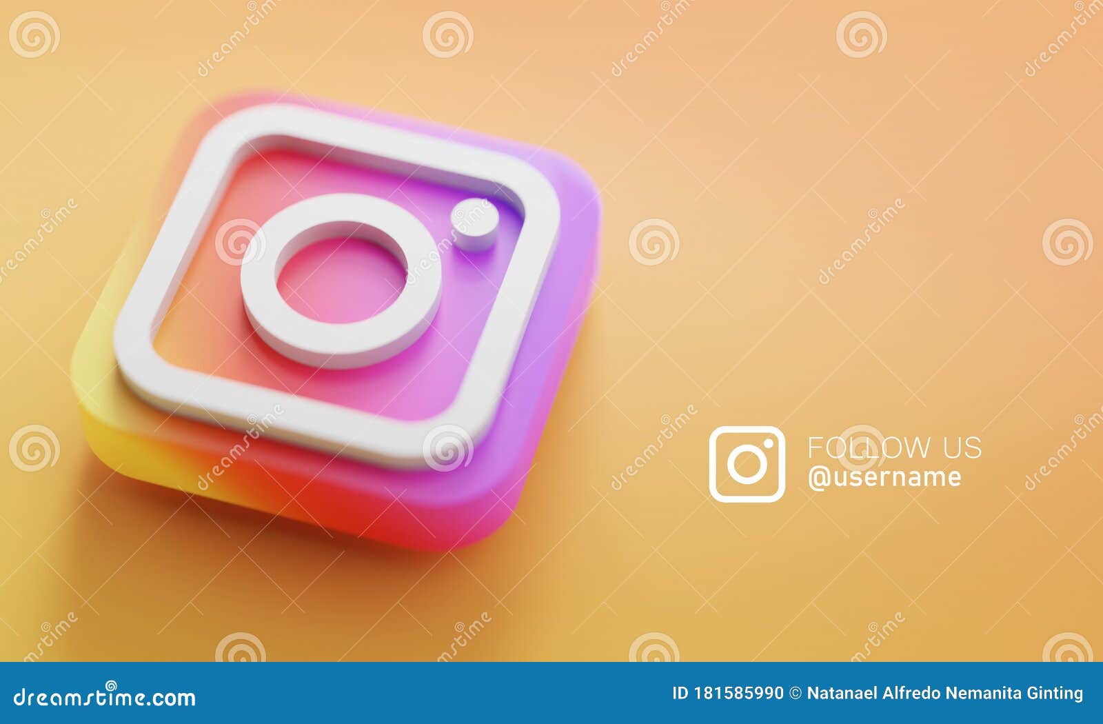 Instagram 3D Rendering Close Up. Account Promotion Template Editorial ...
