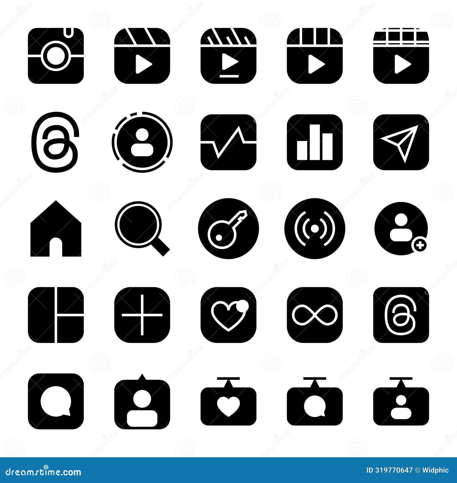 Instagram Fill stock vector. Illustration of follow - 319770647