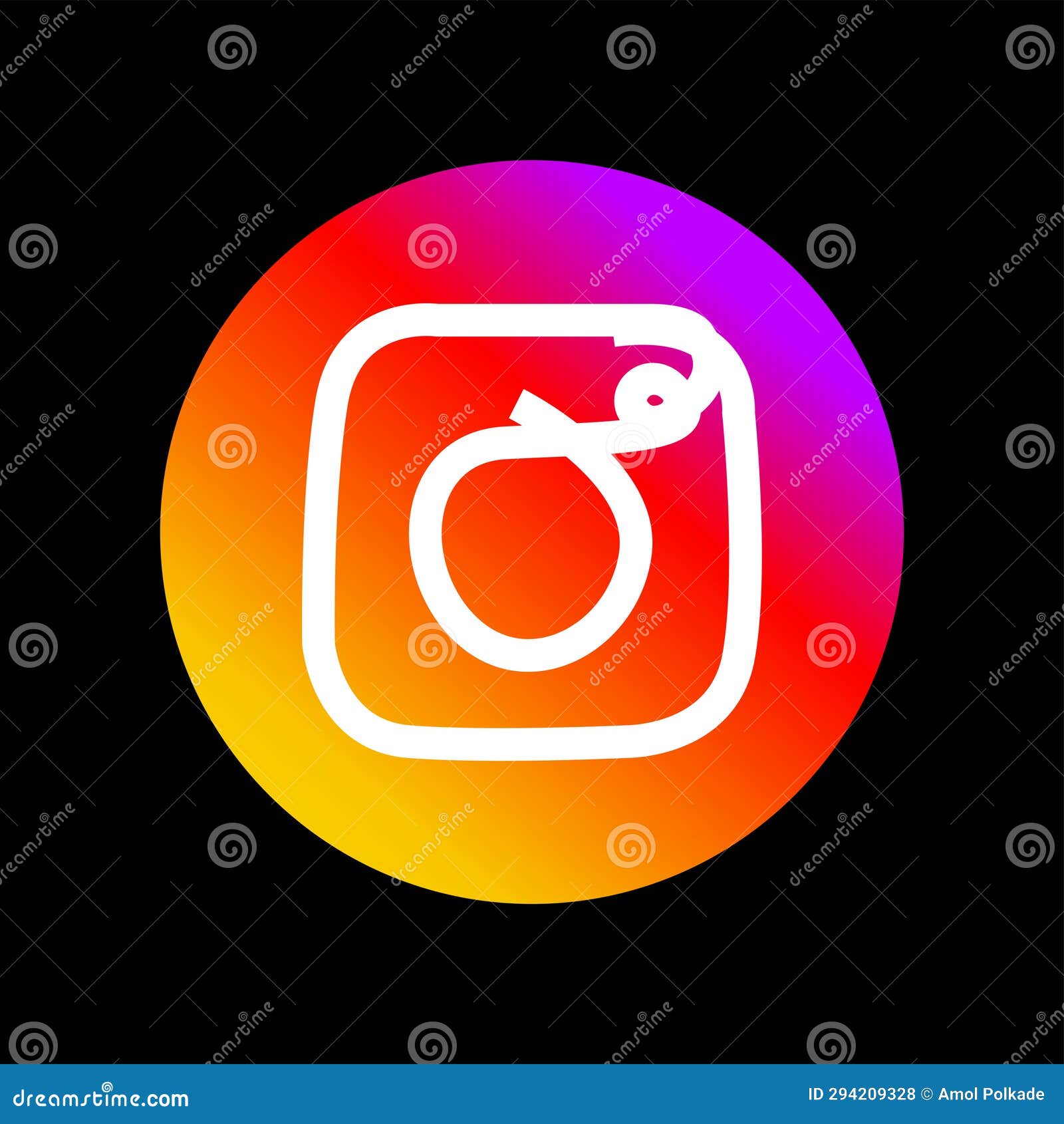 Instagram Handmade Icon with Line Work. Instagram Symbol Stock Vector ...