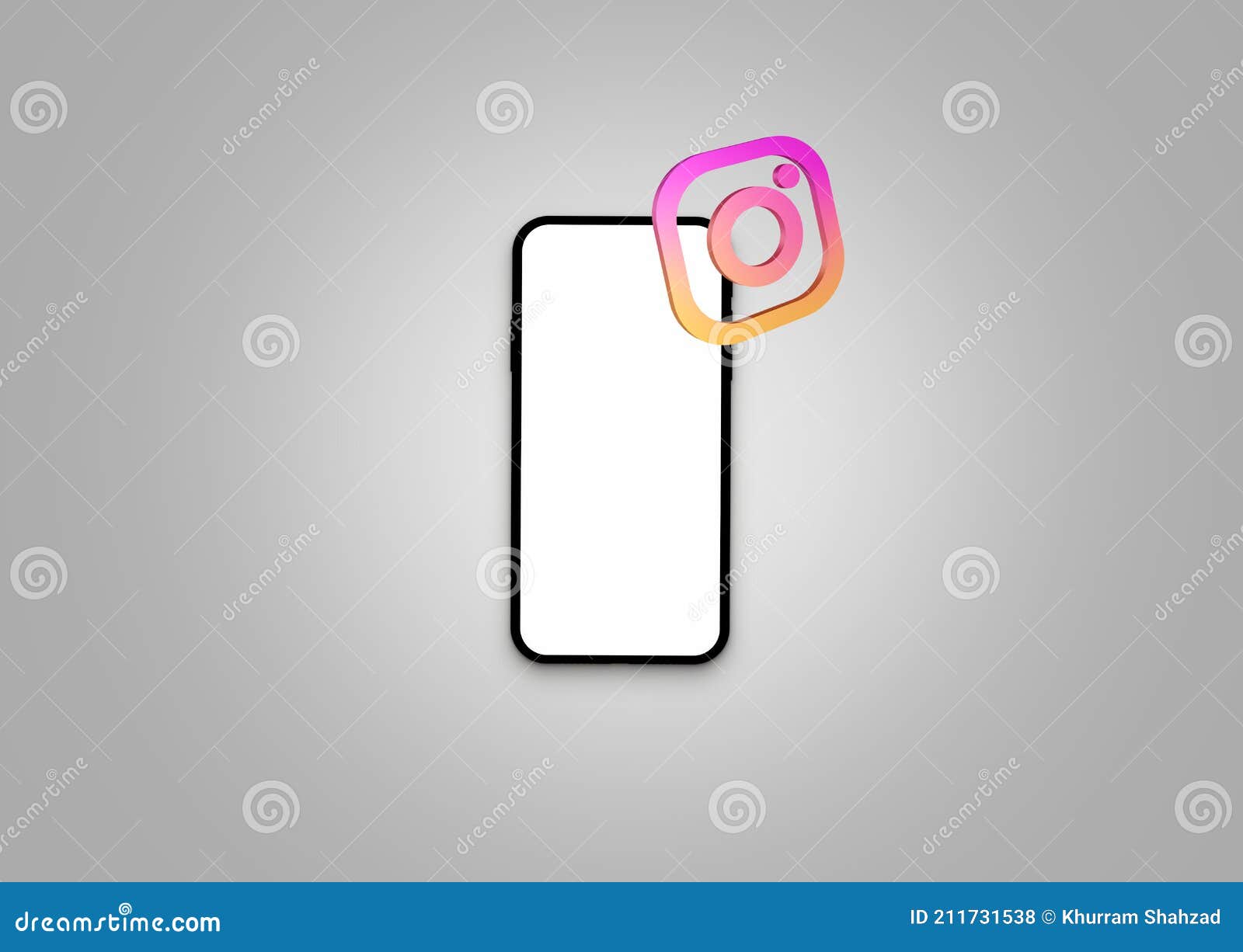 Instagram Icon with Blank Screen Iphone Mockup Editorial Stock Photo ...