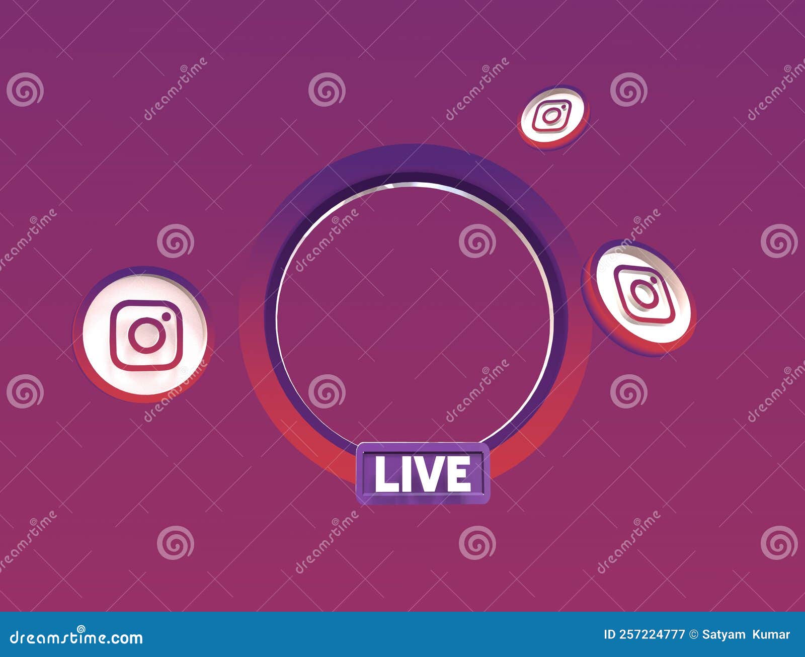Instagram Live 3D Render Poster Illustration Editorial Photography ...