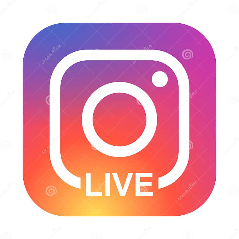 Instagram live stream logo editorial photo. Illustration of icon ...