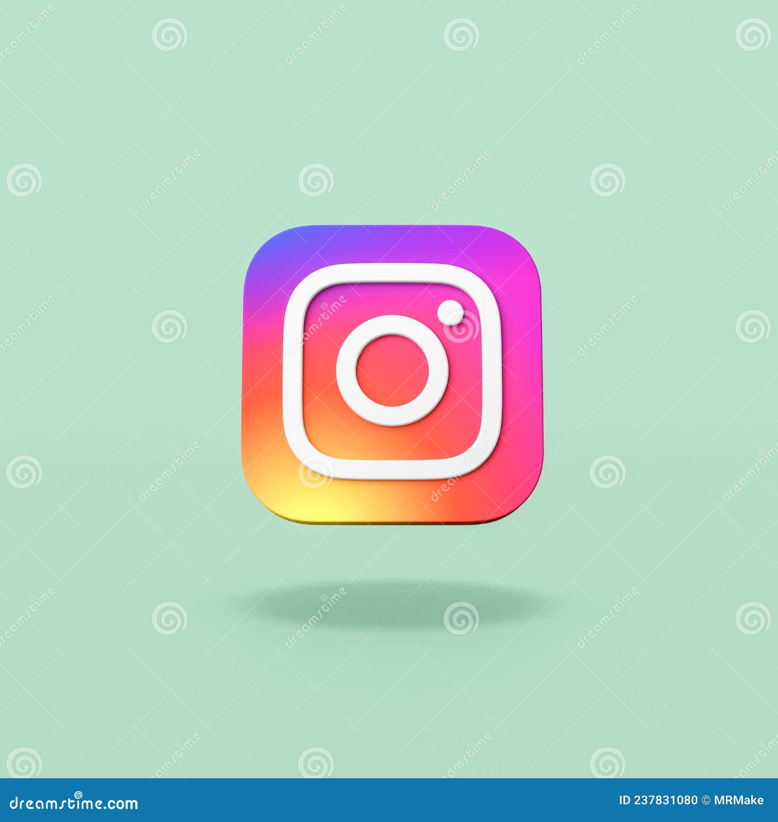Instagram Logo on Flat Green Background Editorial Image - Illustration ...