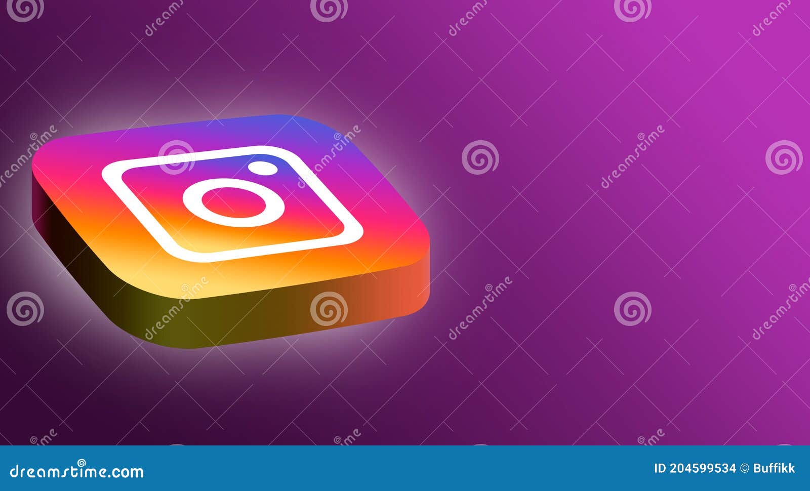 Instagram Logo Icon on Button 3d Rendering Background Editorial Stock ...
