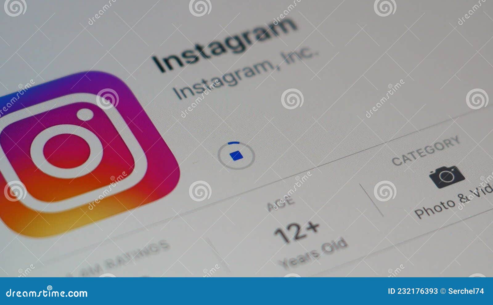 Instagram Logo on the Screen of a Mobile Device. the Instagram ...