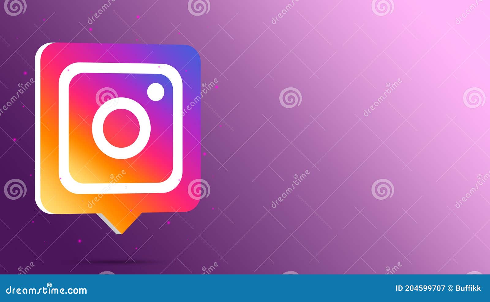 Instagram Logo on Speech Bubble Icon 3d Rendering Background Editorial ...