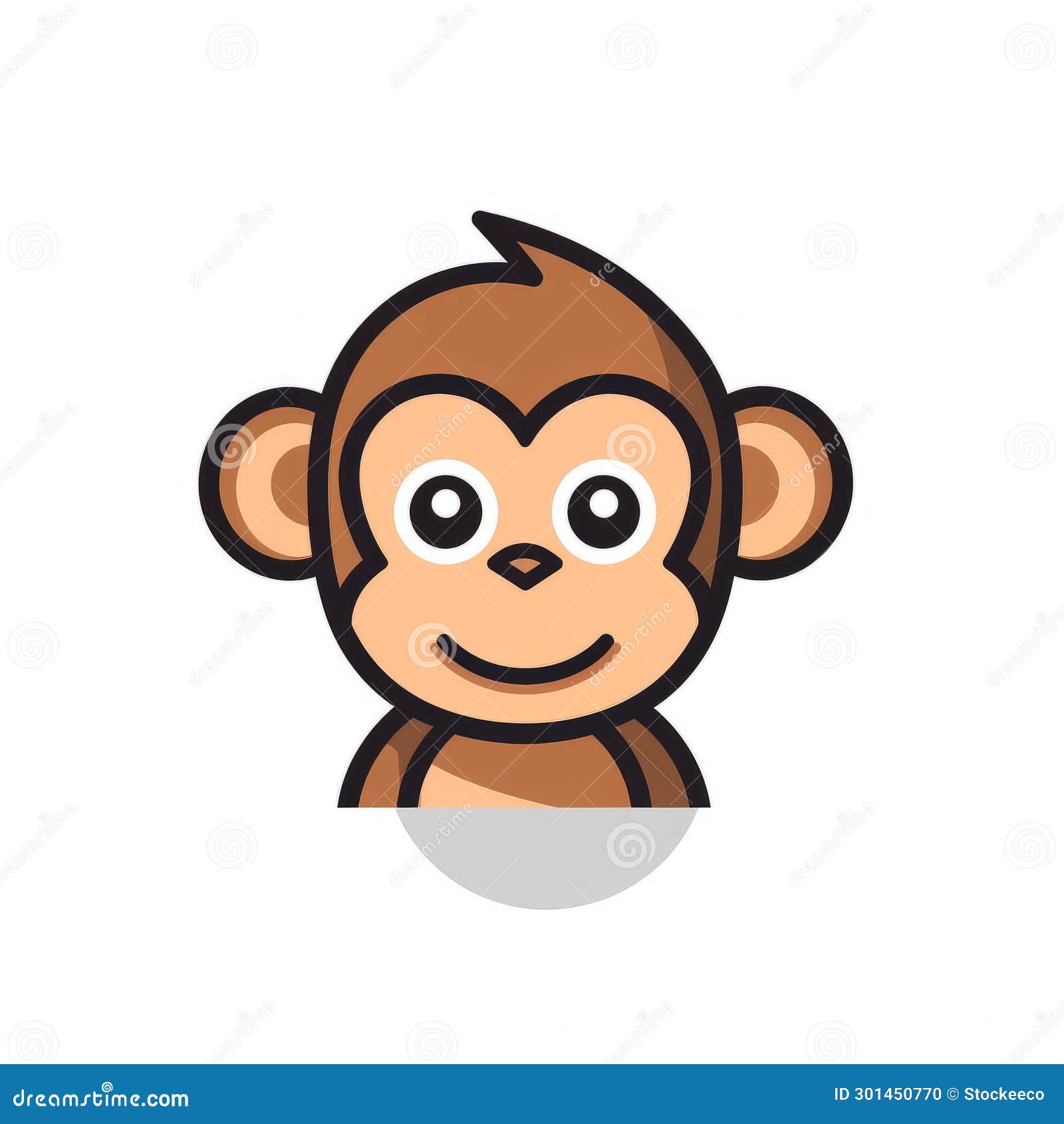 Cartoon Monkey Logo: Clean and Simple Design in Cody Ellingham Style ...