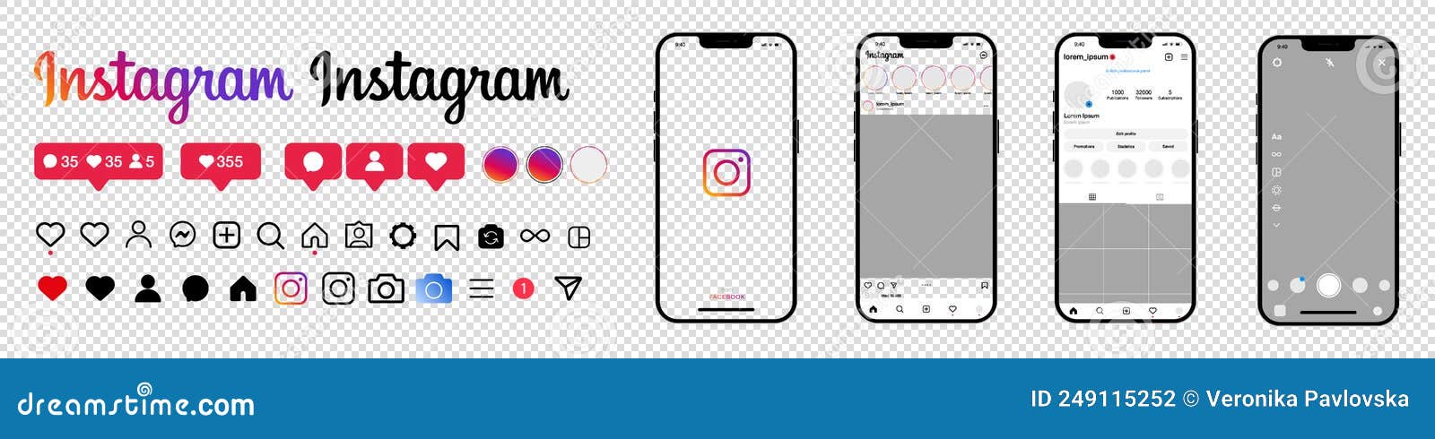 Instagram Mockup. Interface Template On Apple IPhone. Screen Interface ... Instagram Mockup. Interface Template On Apple IPhone. Screen Interface ...