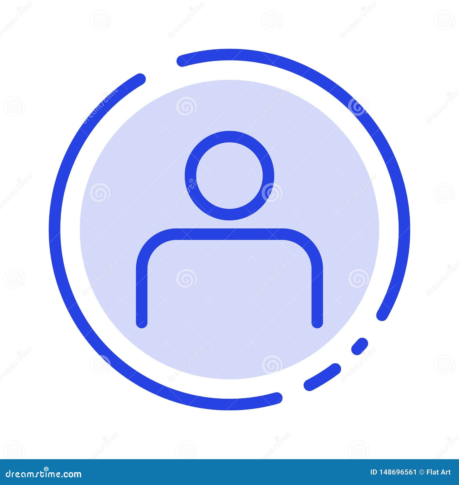 Instagram, People, Profile, Sets, User Blue Dotted Line Line Icon Stock ...