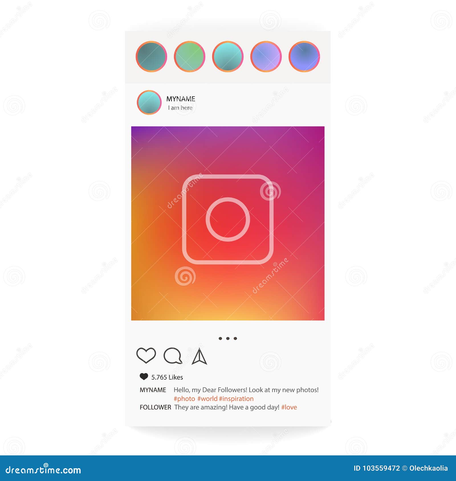 Instagram. Photo Frame Vector for Application. Social Media Concept and ...