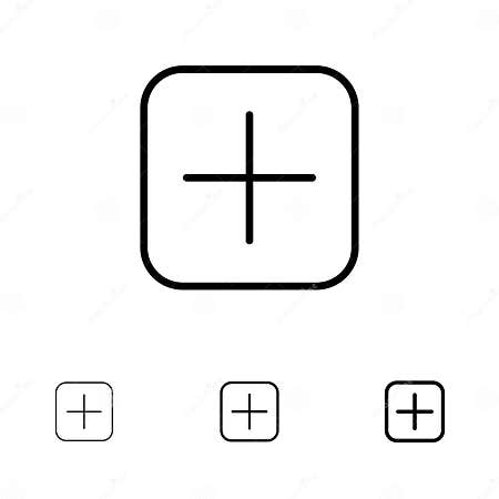 Instagram, Plus, Sets, Upload Bold and Thin Black Line Icon Set Stock ...