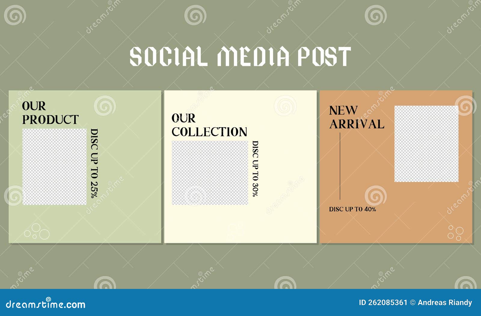 Bright Color Social Media Post Set Template Stock Vector - Illustration ...