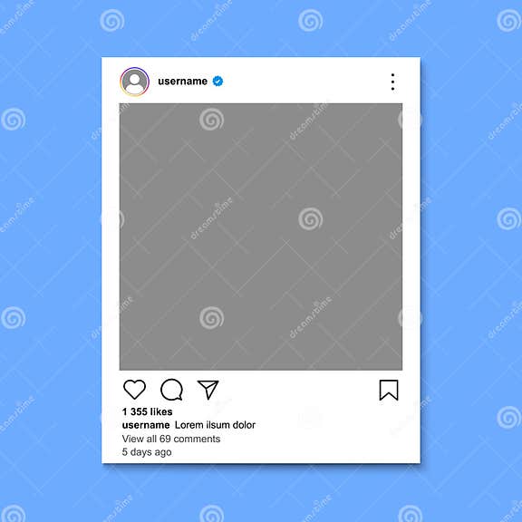 Instagram Post Feed Frame Mockup Template, Instagram Notification Icons ...