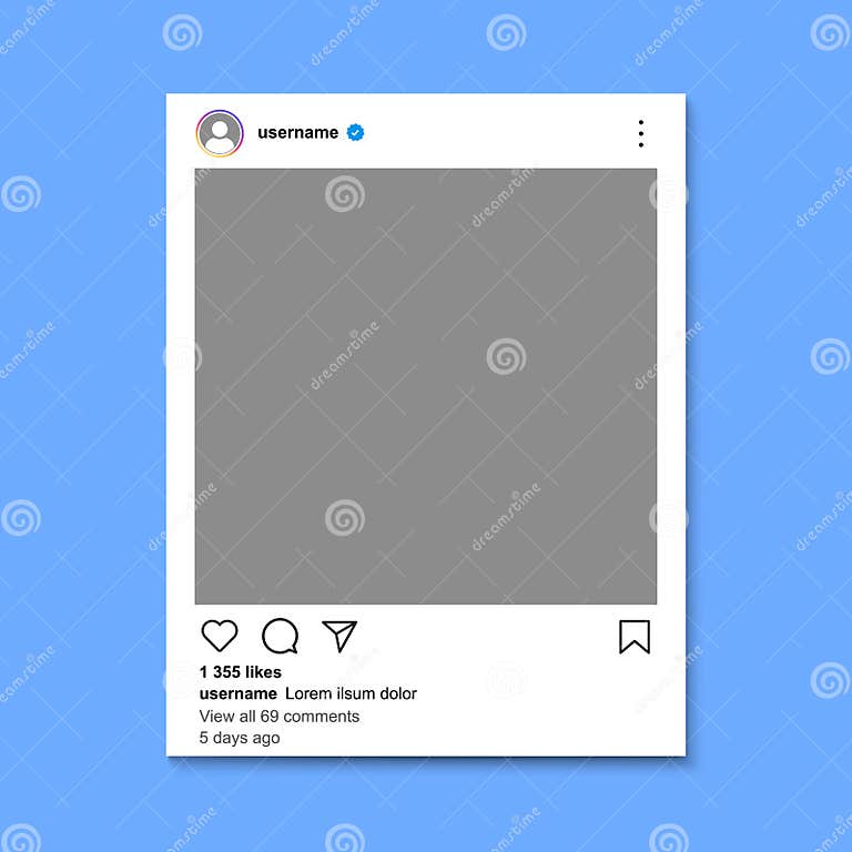 Instagram Post Feed Frame Mockup Template, Instagram Notification Icons ...