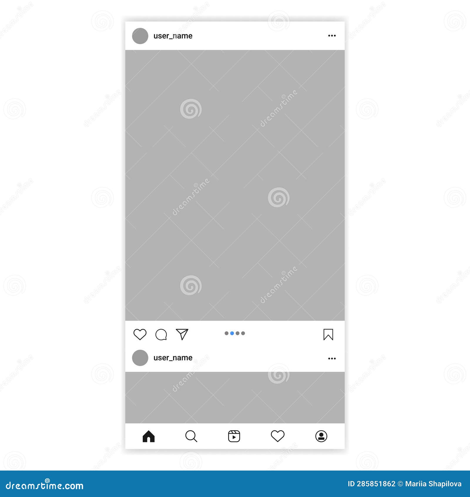 Instagram post template editorial photography. Illustration of post ...